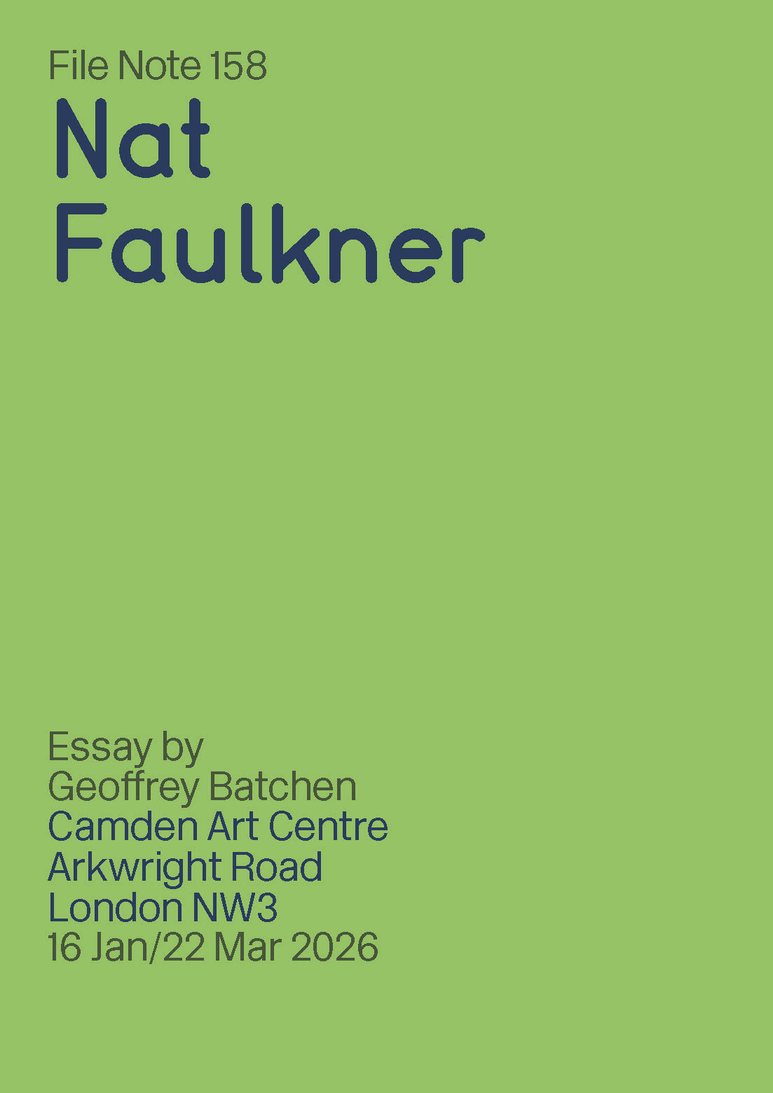File Note 158, Nat Faulkner – Camden Art Centre Shop